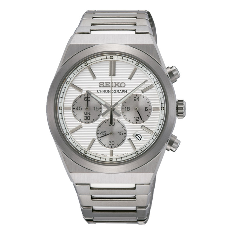 SSB451P1 Seiko Essentials para hombre cronógrafo esfera en blanco ...